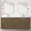 Lexora Condor 80 in W x 22 in D Grey Oak Double Bath Vanity, Carrara ...