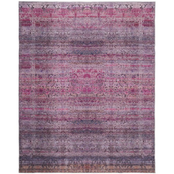 HomeRoots Pink and Purple 2 ft. x 3 ft. Floral Area Rug 2000515195 ...