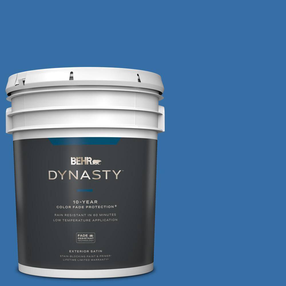 BEHR DYNASTY 5 gal. #P520-6 Mega Blue Satin Enamel Exterior Stain ...