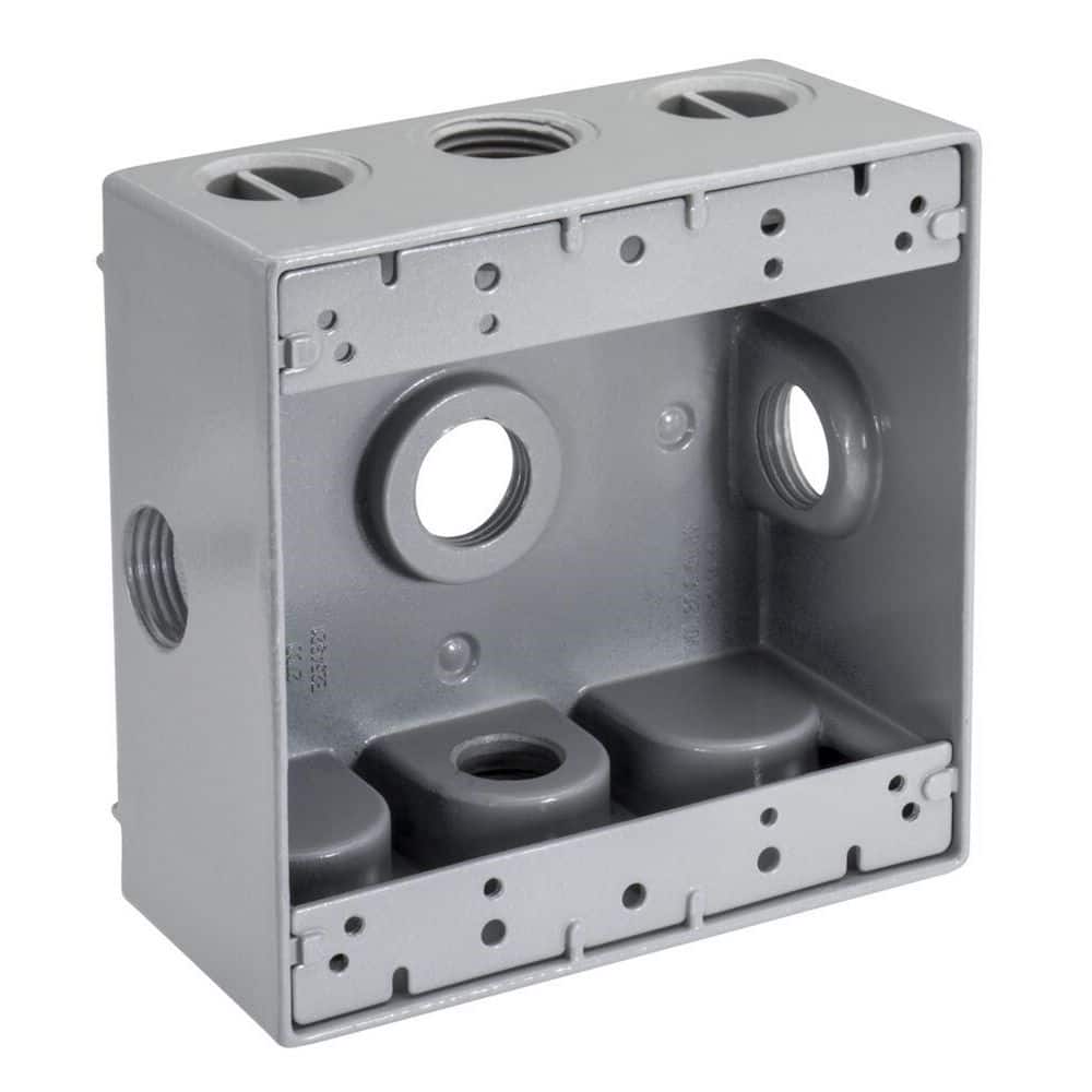 Southwire 1 in. Weatherproof 5-Hole Double Gang Electrical Box WB25100X ...