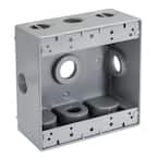 Southwire 1 in. Weatherproof 5-Hole Double Gang Electrical Box WB25100X ...