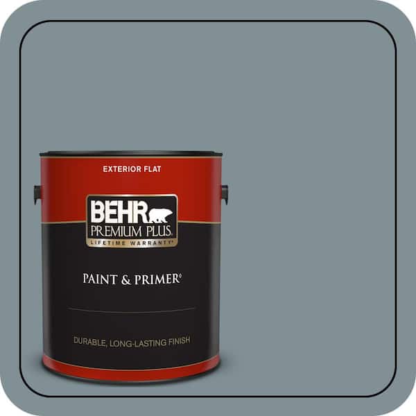 BEHR PREMIUM PLUS 1 gal. #740F-4 Dark Storm Cloud Flat Exterior Paint ...