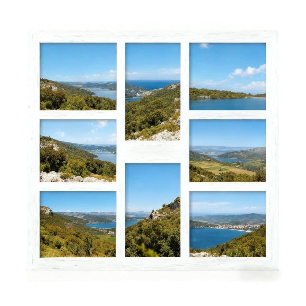 8 Openings 5" x 7" Black Wood Collage Frame for Wall Mounting ...