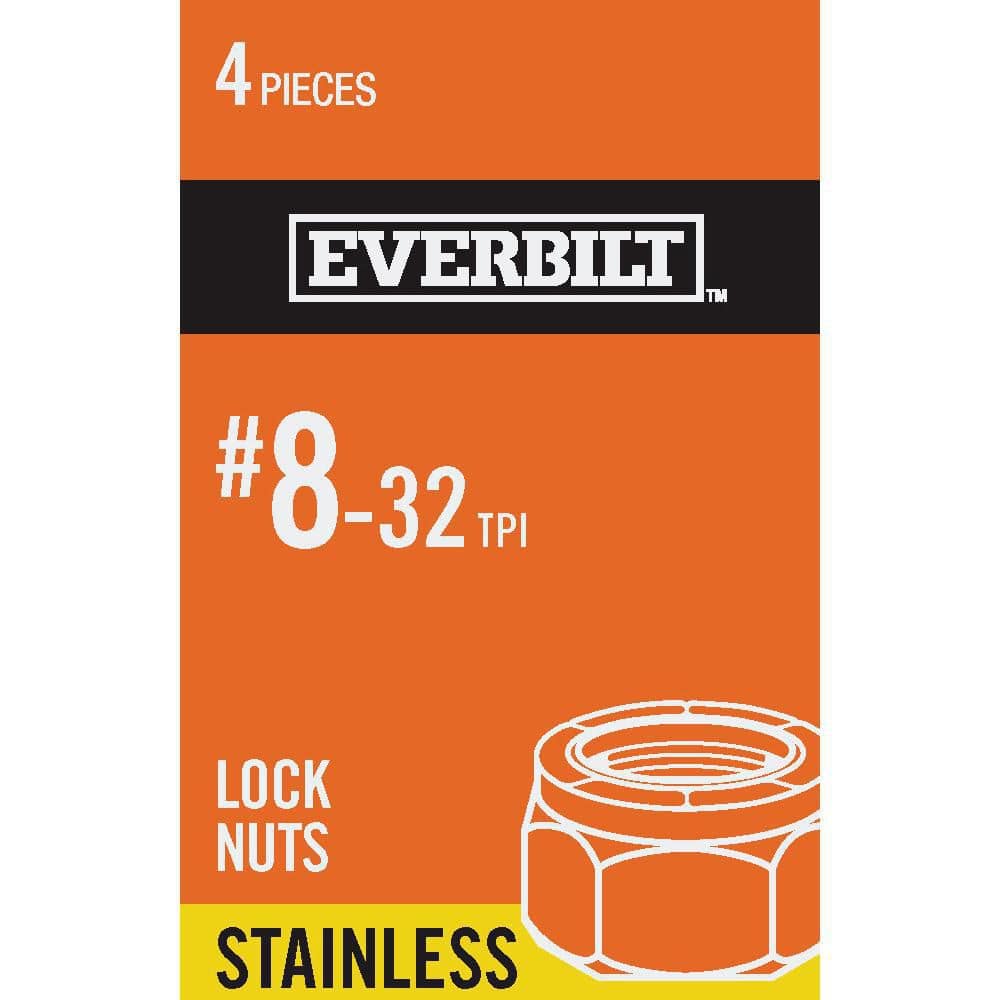 Everbilt #8-32 Stainless Steel Nylon Lock Nut (4-Pack) 826051 - The ...
