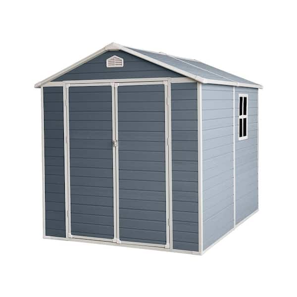Blisstyle 6 ft. W x 8 ft. D Resin Shed with Double Door (48 sq. ft ...