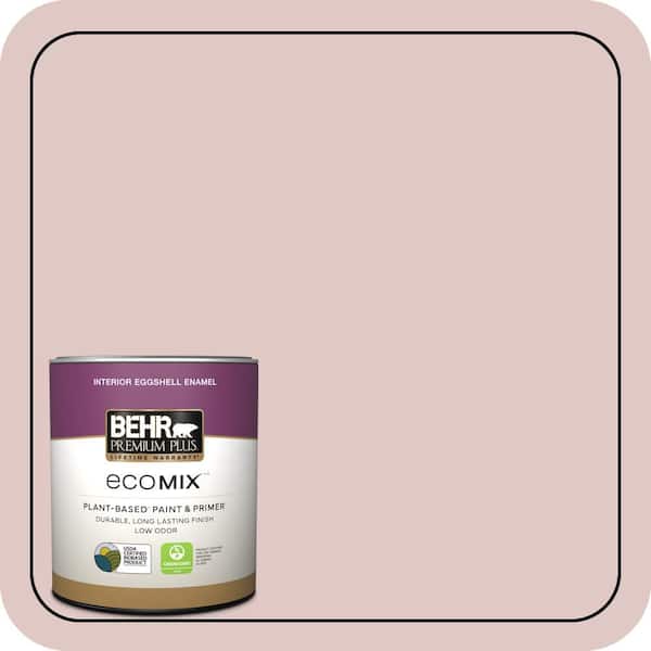 BEHR PREMIUM PLUS 1 qt. #160E-2 Pink Water Eggshell Enamel EcoMix Plant ...