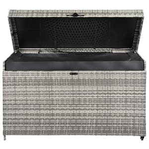 CORVUS 202 Gallon Light Gray Resin Wicker Storage Deck Box THC300141 ...