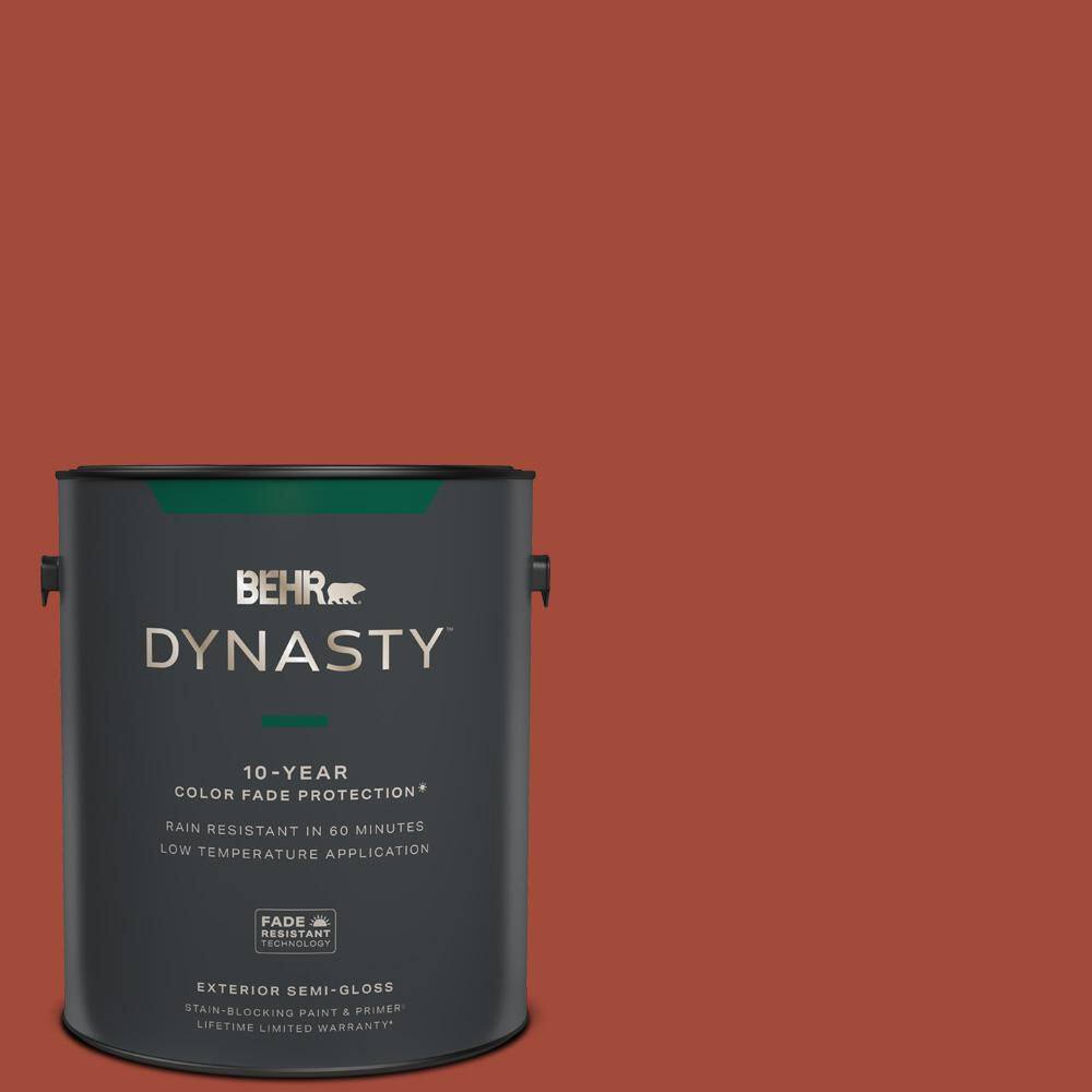 BEHR DYNASTY 1 gal. #200D-7 Rodeo Red Semi-Gloss Exterior Stain ...