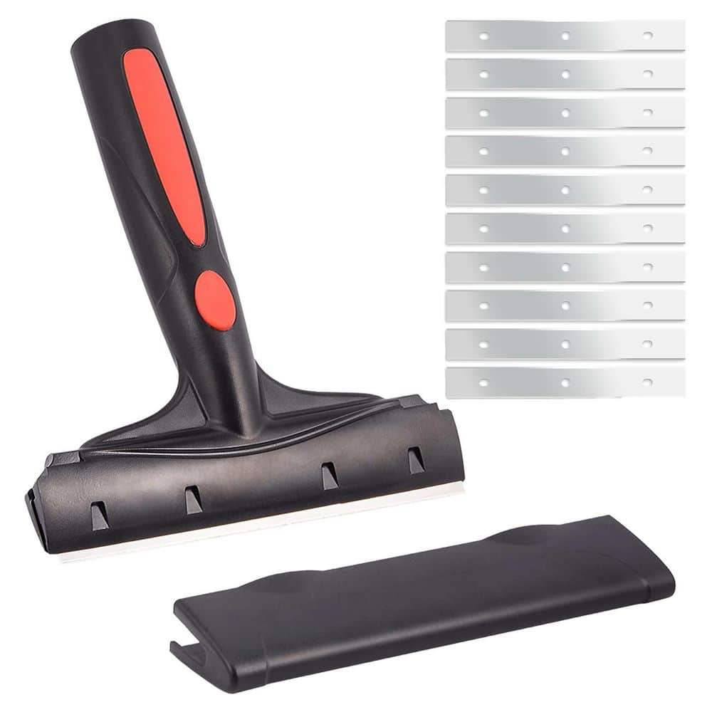 6 in. Glass Scraper Tool Set with 10-Double Edge Blades for Removing ...