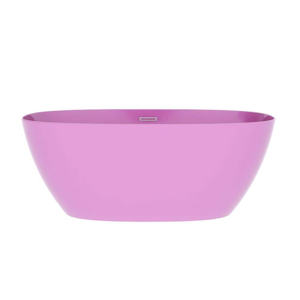 JimsMaison 59 in. x 30 in. Acrylic Freestanding Flatbottom Soaking ...