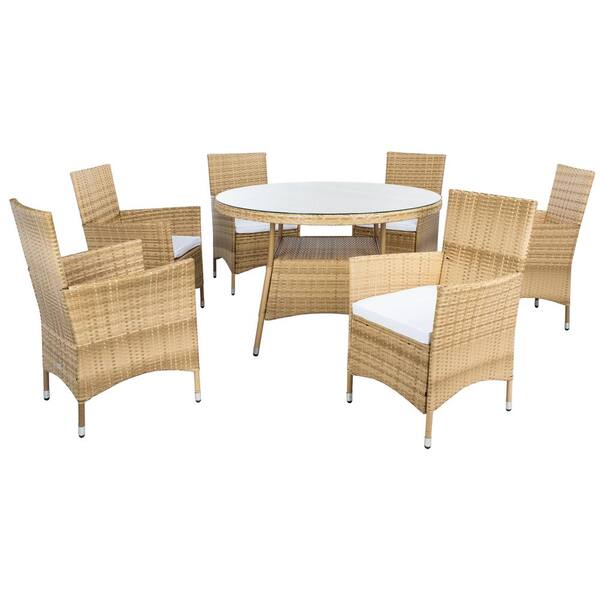 Safavieh Challe Dining Set Natural White