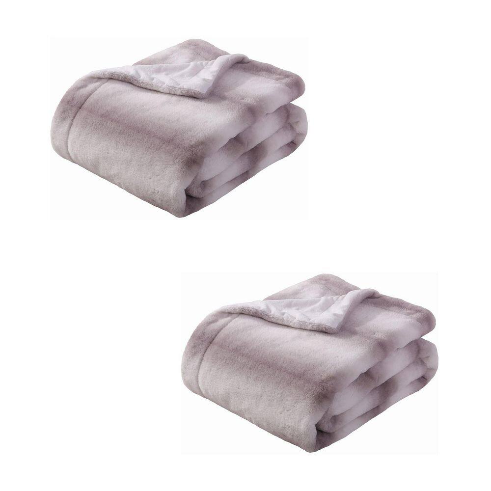 Tidoin Geometric Coffee Flannel Sherpa 50 in. x 60 in. Throw Bed ...