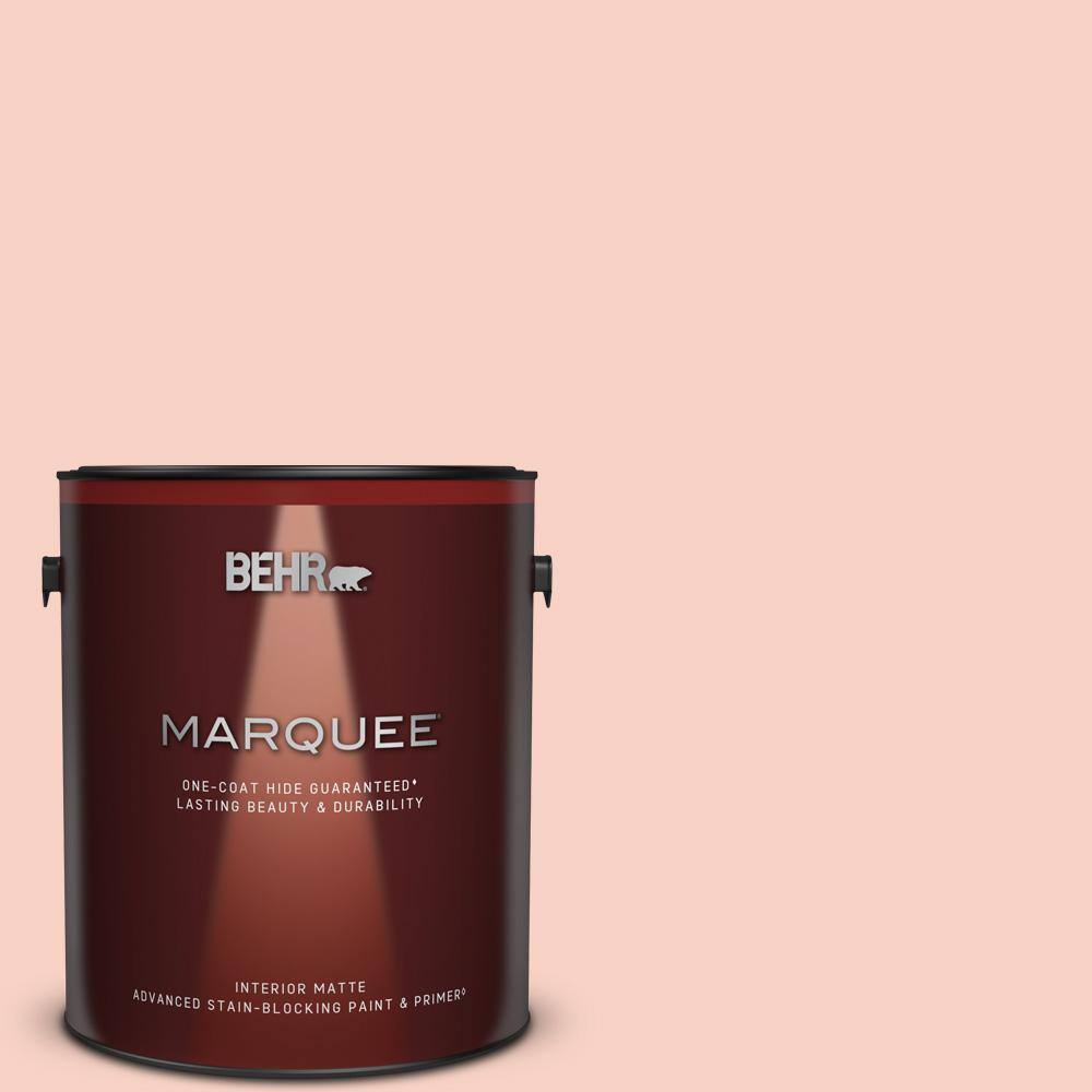 BEHR MARQUEE 1 gal. #210C-2 Demure Pink Matte Interior Paint & Primer ...