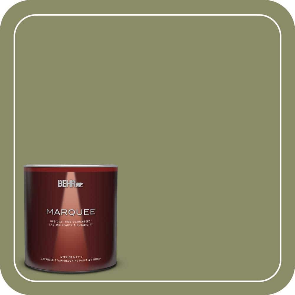 BEHR MARQUEE 1 qt. #S370-5 Pesto Paste One-Coat Hide Matte Interior ...
