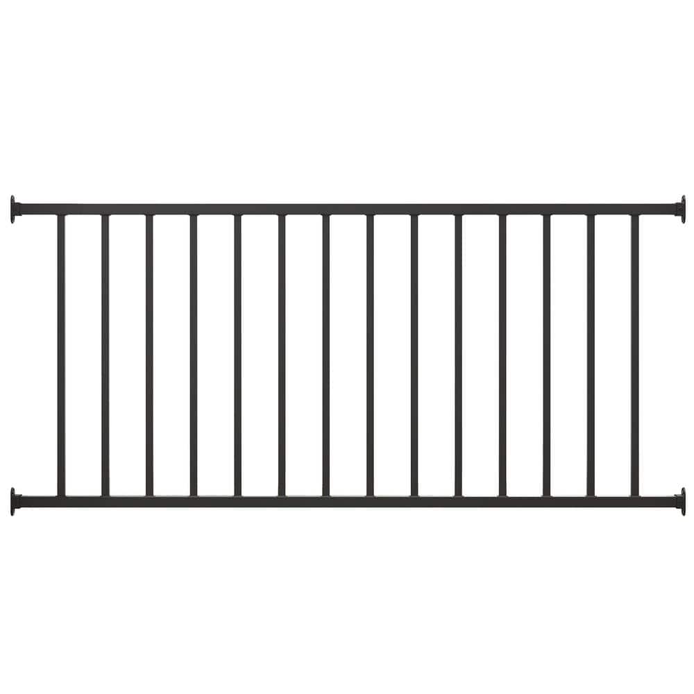 HOMEIBRO 32.5 in. H x 72 in. W Black Metal Flat Railing Kit for Porch ...
