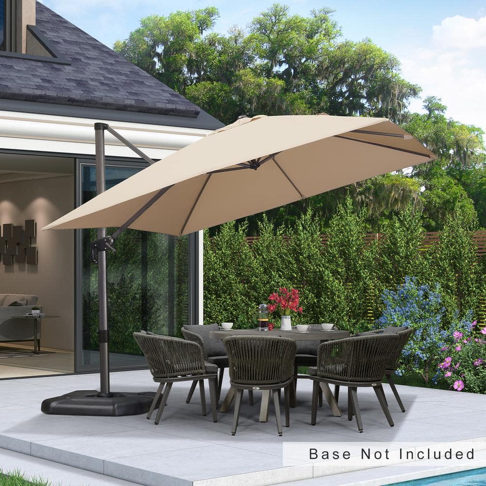 PURPLE LEAF 10 ft. Square Aluminum UV-Resistant Outdoor Cantilever ...