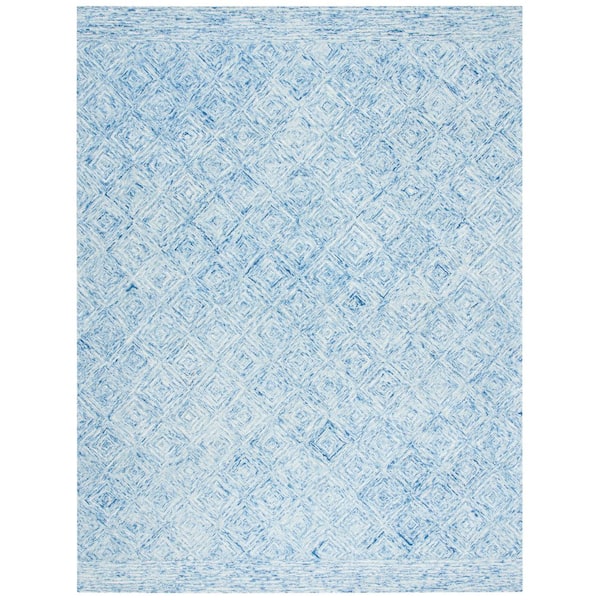 SAFAVIEH Ikat Blue 8 ft. x 10 ft. Trellis Area Rug IKT704M-8 - The Home ...