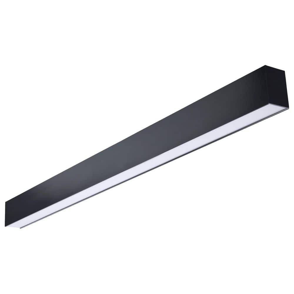 SATCO 4 ft. Integrated LED Black Connectable Linear Strip Light Fixture ...