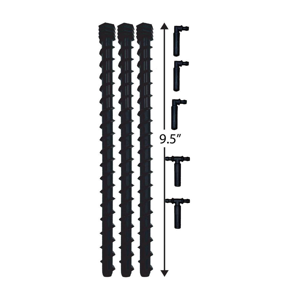 Vigoro Drip Irrigation Stake Kit (3-Stakes - 2-Tees - 3-Elbows ...