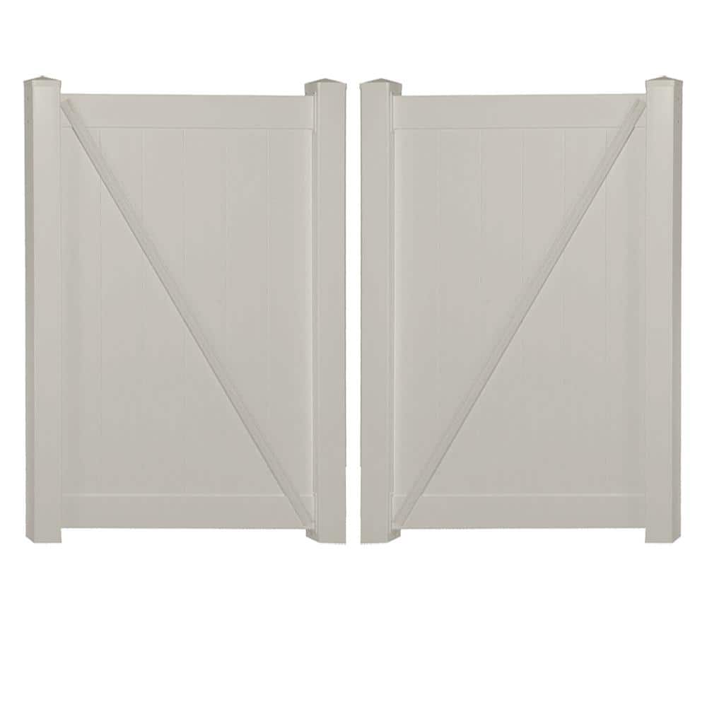 Weatherables Savannah 7.4 ft. W x 6 ft. H Tan Vinyl Privacy Double ...