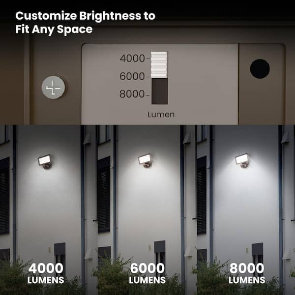 Feit Electric 4000/6000/8000 Lumen Select Integrated LED Selectable 5CCT Bronze Dusk to Dawn ...