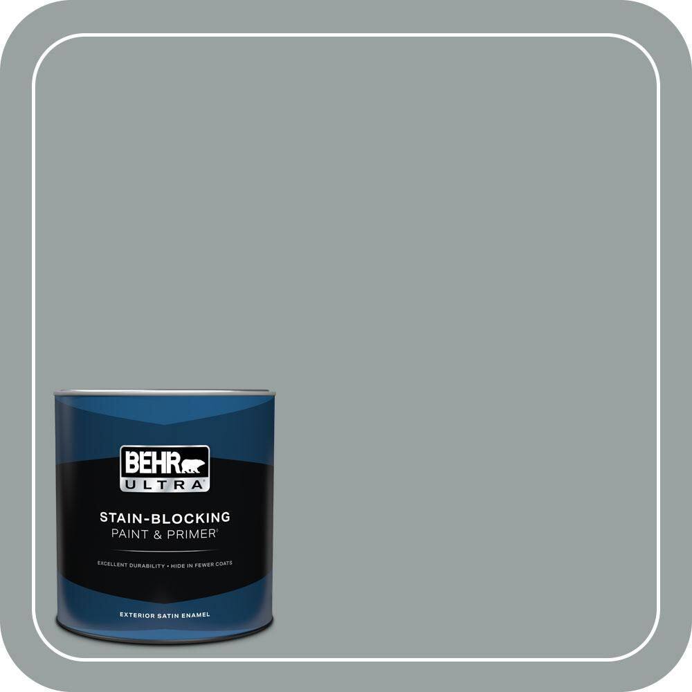 BEHR ULTRA 1 qt. #HDC-SM16-02 River Rock Grey Satin Enamel Exterior ...