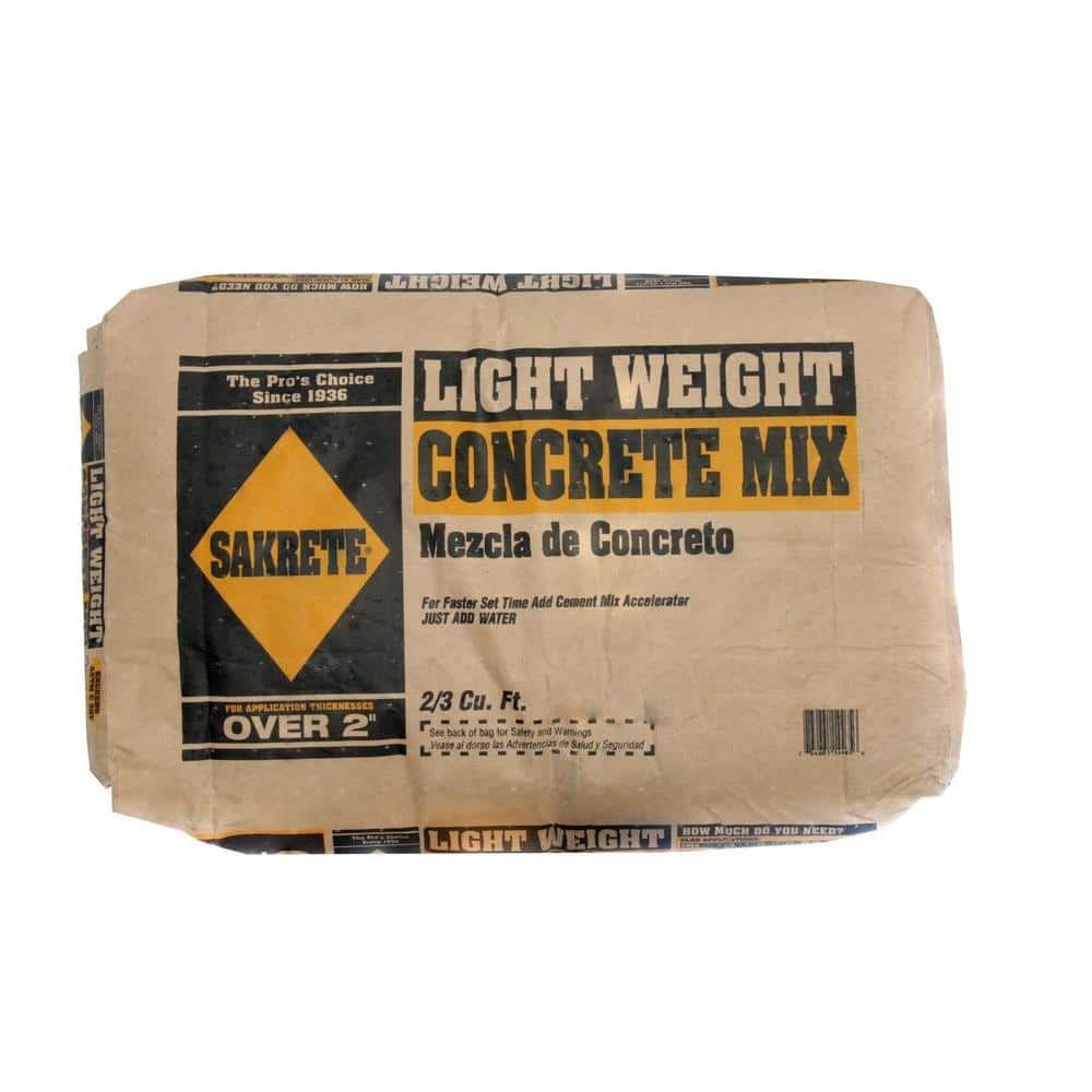 SAKRETE 63 lb. 2/3 cu. ft. Lightweight Concrete Mix 100033440 - The ...