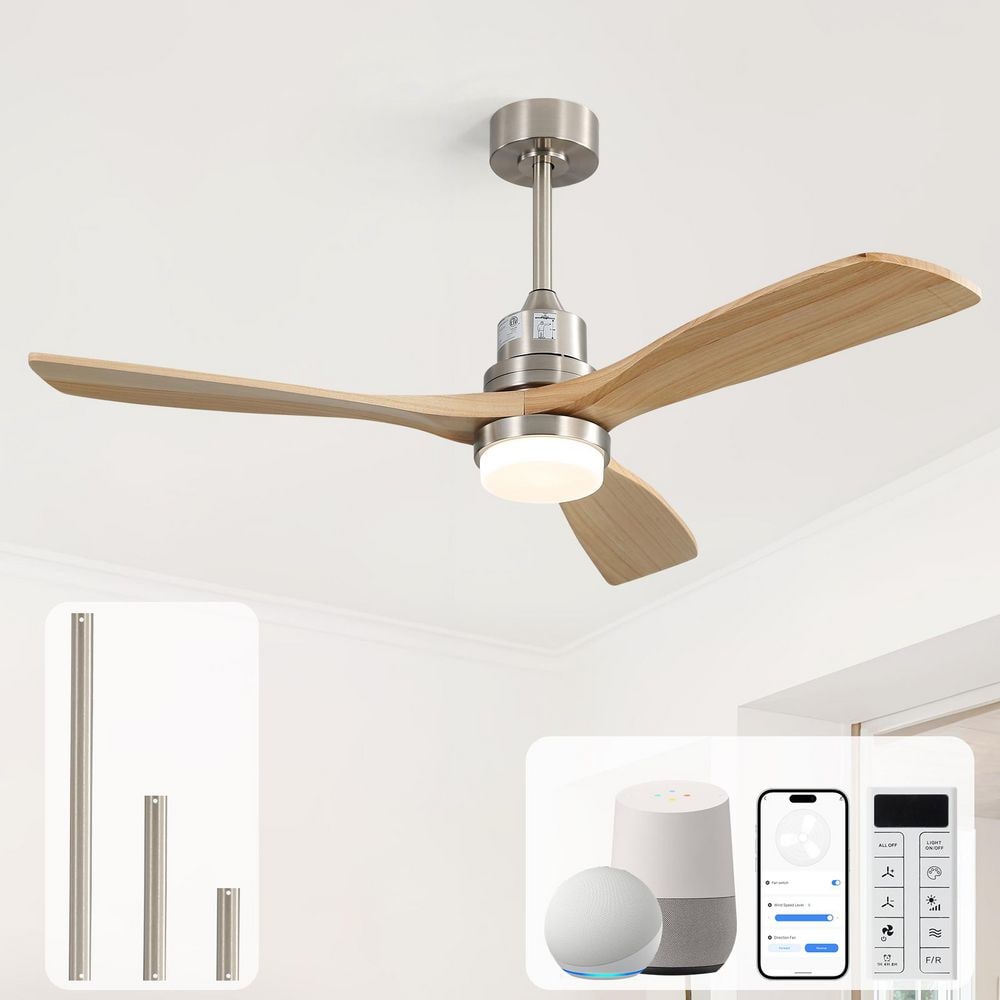 Reviews for Sofucor 52 in. Smart Modern Indoor/Outdoor Nickel Solid ...