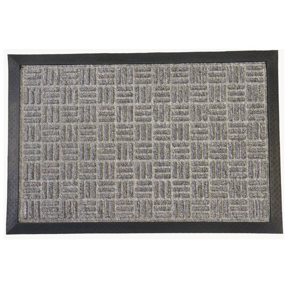Rubber-Cal Wellington Carpet Doormat Gray 18 in. x 30 in. Rubber Carpet ...