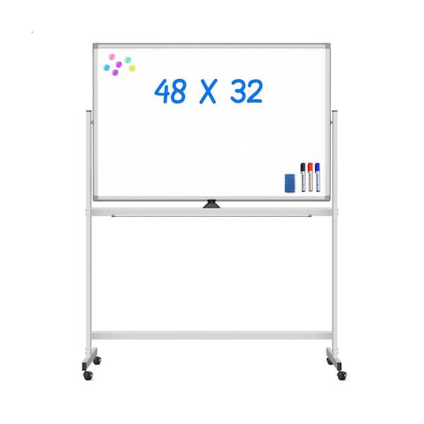 maxtek Rolling Bulletin Boards on Wheels 48x32 inch Double Side Dry ...