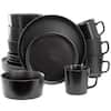 Elama 16-Piece Lux Matte Black Dinnerware Set 985121836M - The Home Depot