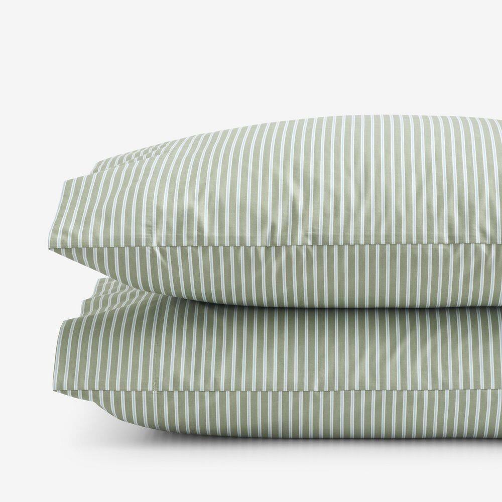 The Company Store Company Cotton Tira Stripe Percale Green Standard ...