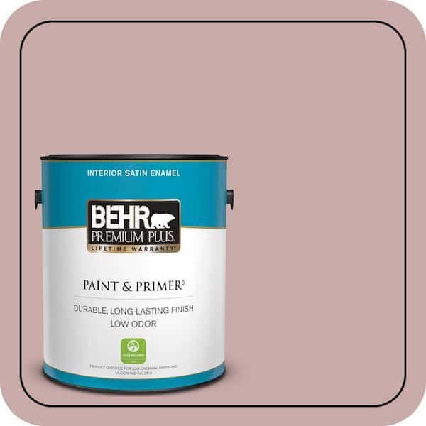 BEHR PREMIUM PLUS 1 gal. #130E-3 Rosy Tan Satin Enamel Low Odor ...