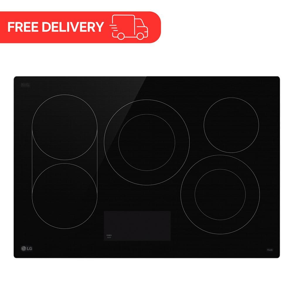LG 30 in. 5 Elements Radiant Cooktop in Black with with ThinQ, 3. 2kW ...