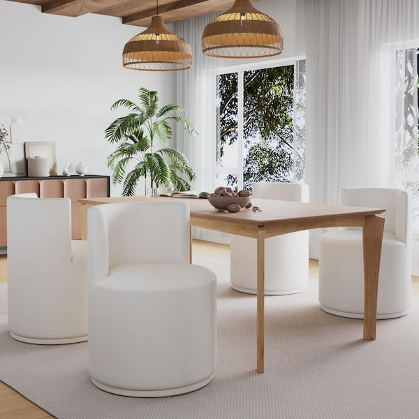 CHRISTOPHER KNIGHT HOME Ormere Modern Beige Fabric Upholstered Swivel ...