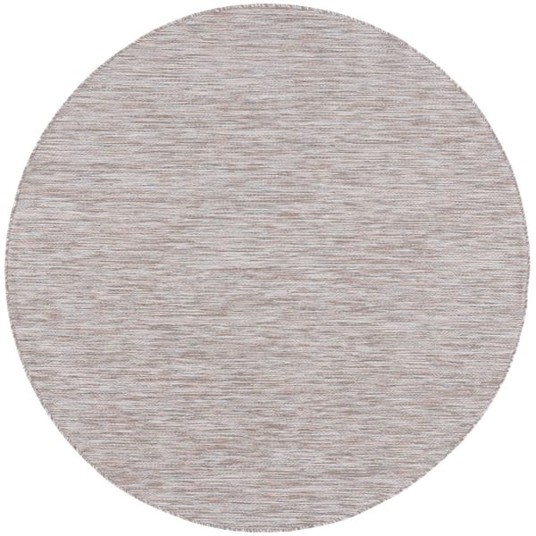 SAFAVIEH Courtyard Ivory/Beige Gray 7 ft. x 7 ft. Dotted Diamond Indoor ...