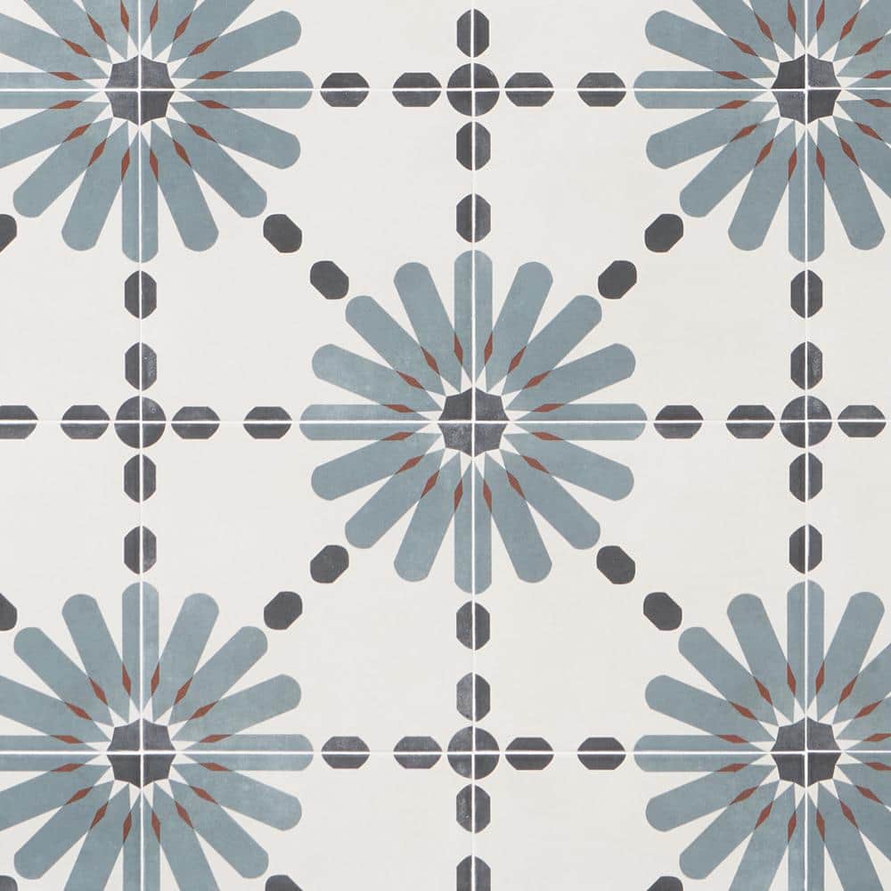Ivy Hill Tile Aster Blue Square 9 in. x 9 in. Matte Porcelain Floor and ...