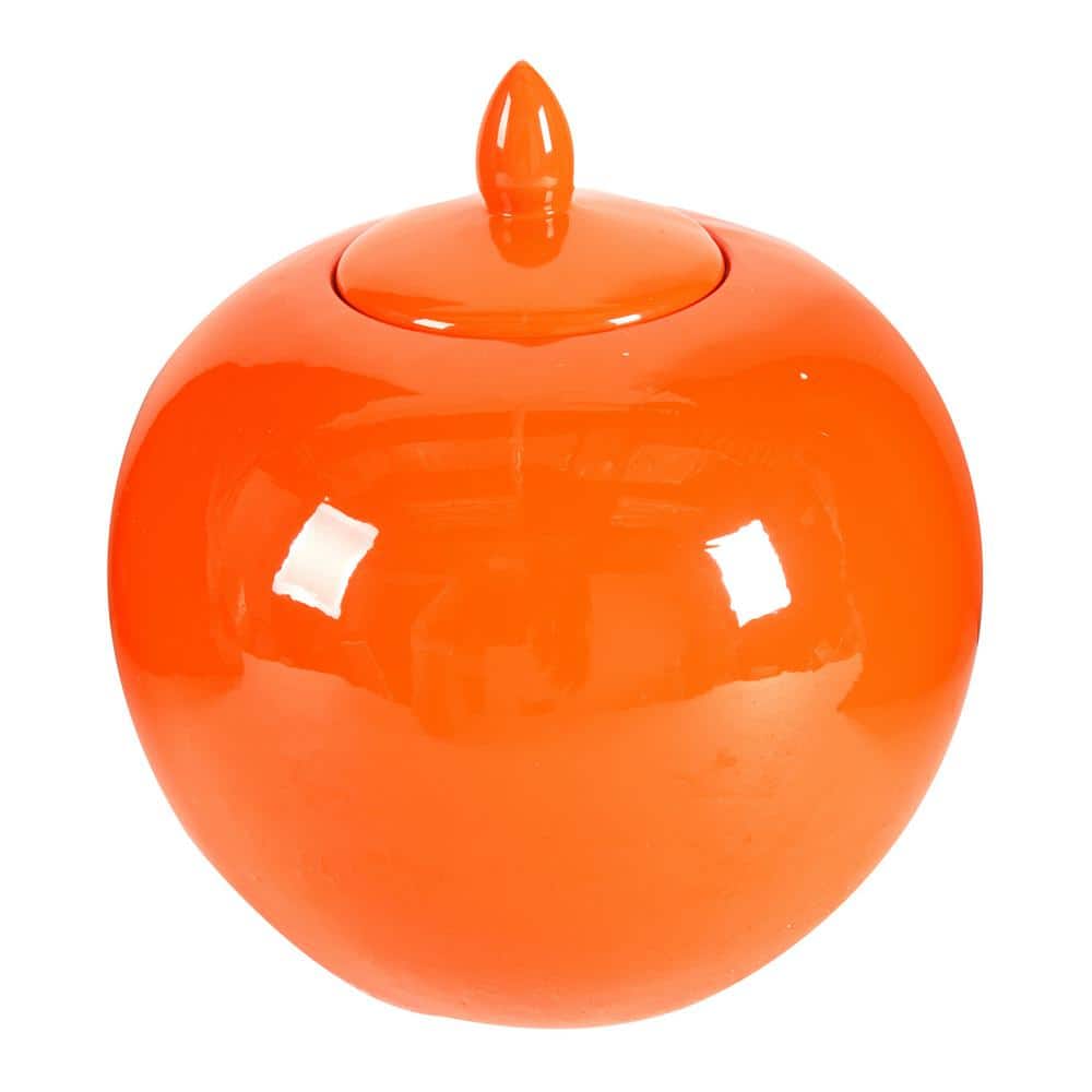 A & B Home Modern Orange Small Lidded Jar 69722 - The Home Depot