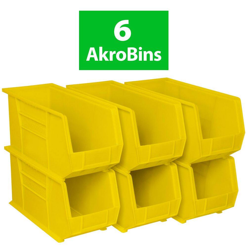 Akro-Mils 30265 Series, 8 1/4 in. W x 18 in. D x 9 in. H, Yellow ...