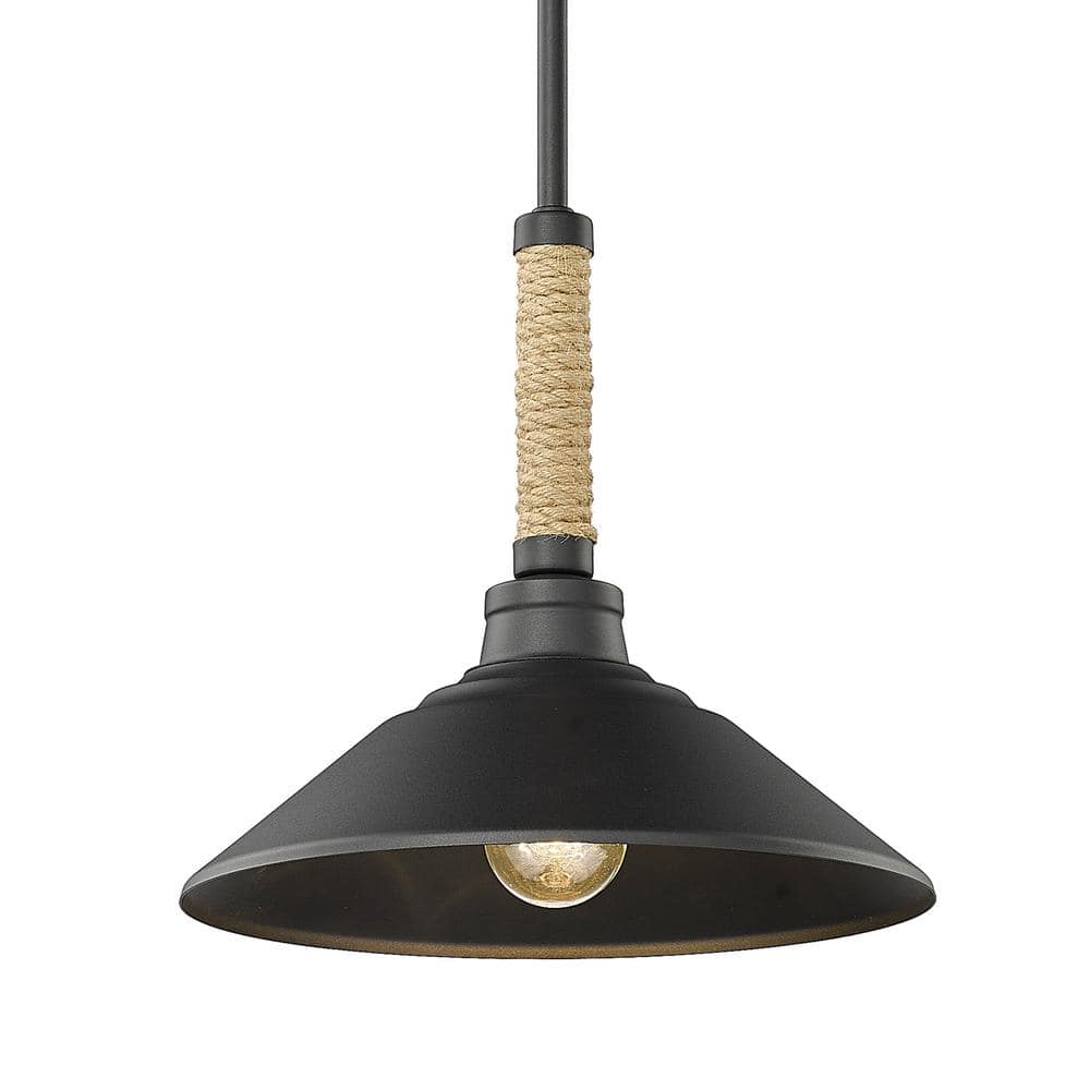 Golden Lighting Journey 1-Light Natural Black Pendant 3318-M NB - The ...
