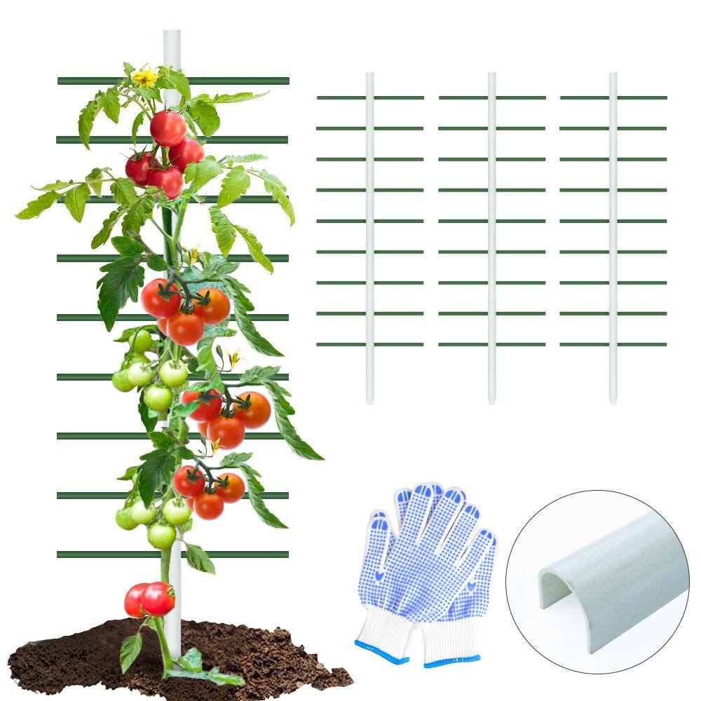 Ecostake 7 ft. x 2 ft. FRP 3D U Tower Type Garden Vine Trellis, Heavy-Duty Plants Support Ladder ...