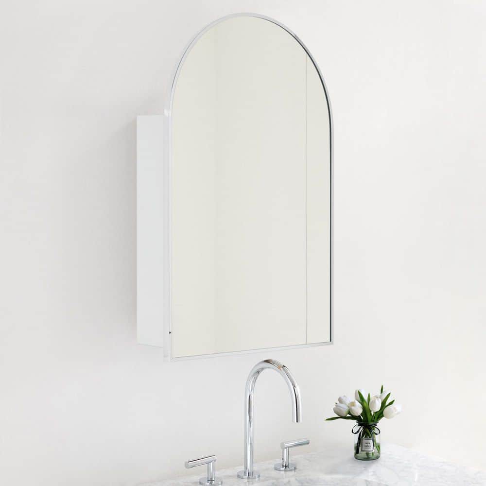 TEHOME 20 in. W x 30 in. H Arched Metal Framed Recessed and Surface ...