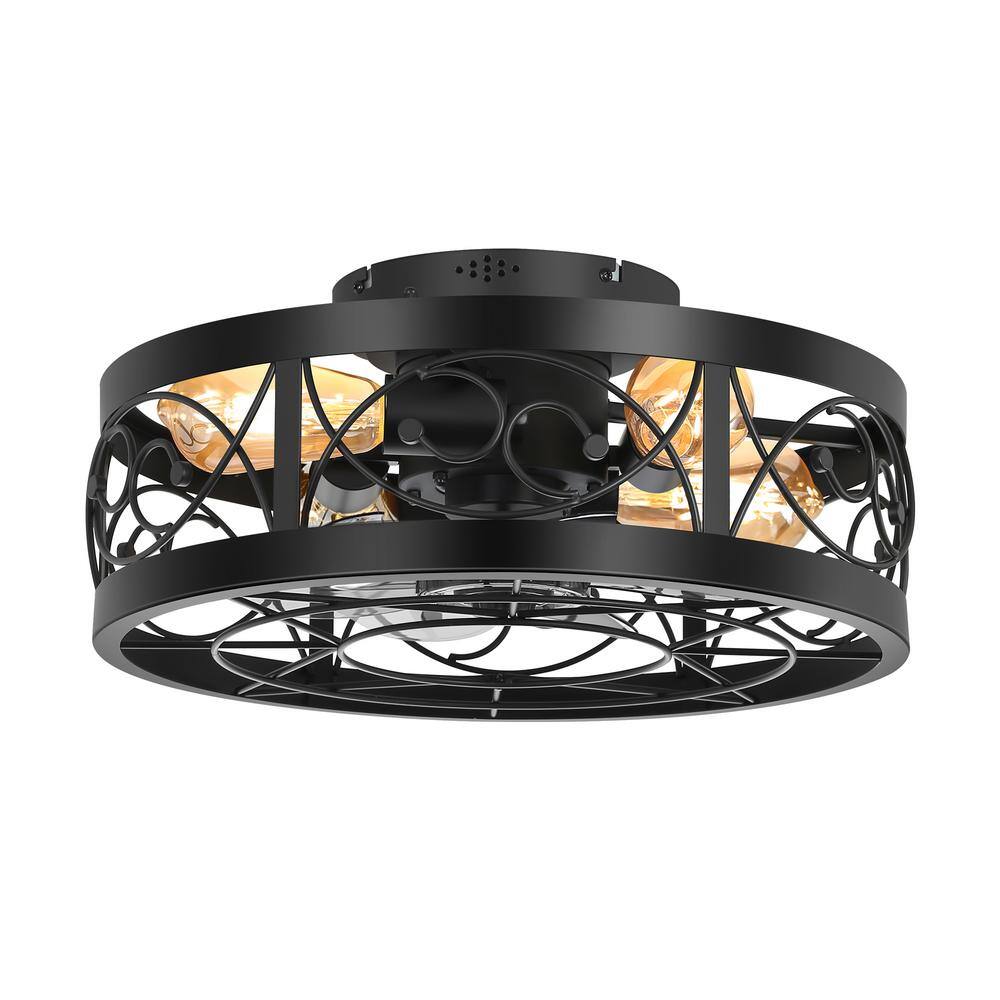 Reviews for Breezary 16.5 in. Indoor Matte Black Enclosed Ceiling Fan ...