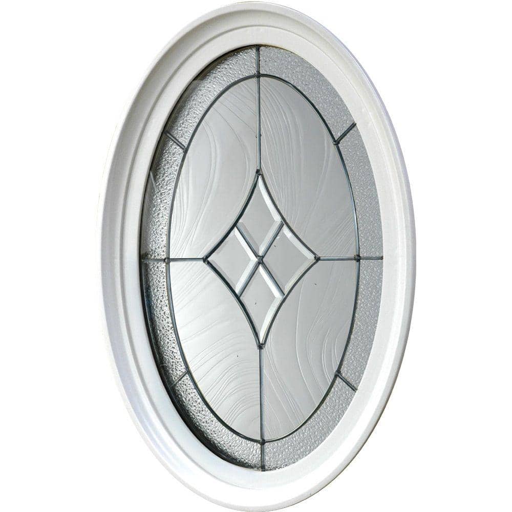 TAFCO WINDOWS 20 in. x 28.75 in. White Triple-Pane Insulated Glass Oval ...