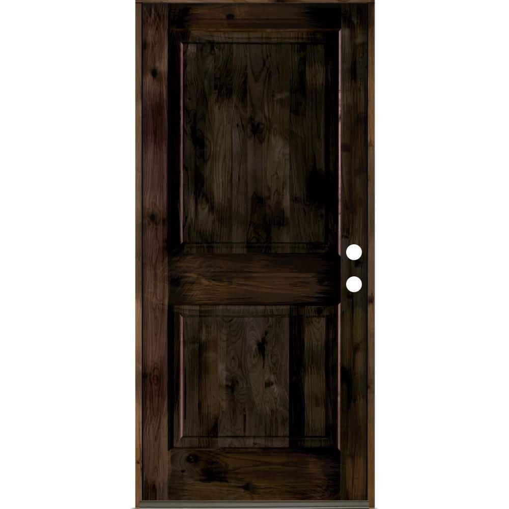 Krosswood Doors 42 in. x 80 in. Rustic Knotty Alder 2 Panel Square Top ...