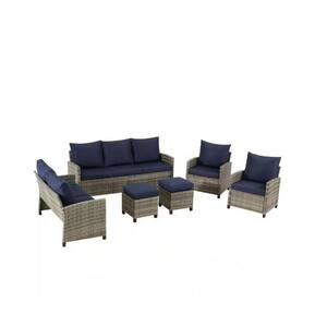 StyleWell Kendall Cove 4 Piece Steel Patio Conversation Outdoor Seating Set with Charcoal Cushions GT 11193 SRGSET The Home Depot