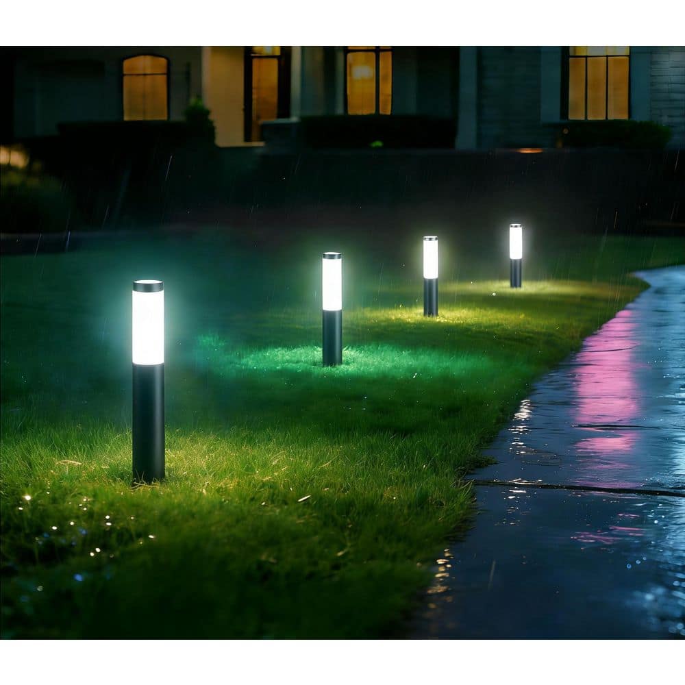 BICIK Black Outdoor RGB Low Voltage Integrated LED Smart Wi-Fi Weather ...