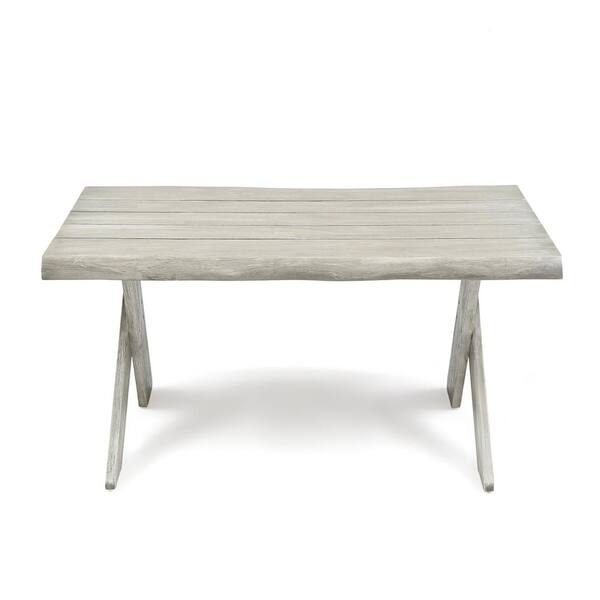 Light Gray Wood Outdoor Coffee Table CJ-567 - The Home Depot