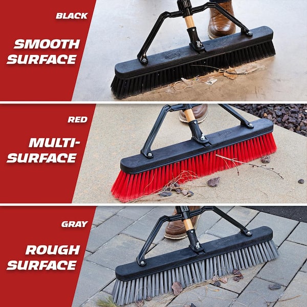Libman 24 in. High Power Multi-Surface Industrial Grade Push Broom with Handle 1292 - The Home Depot