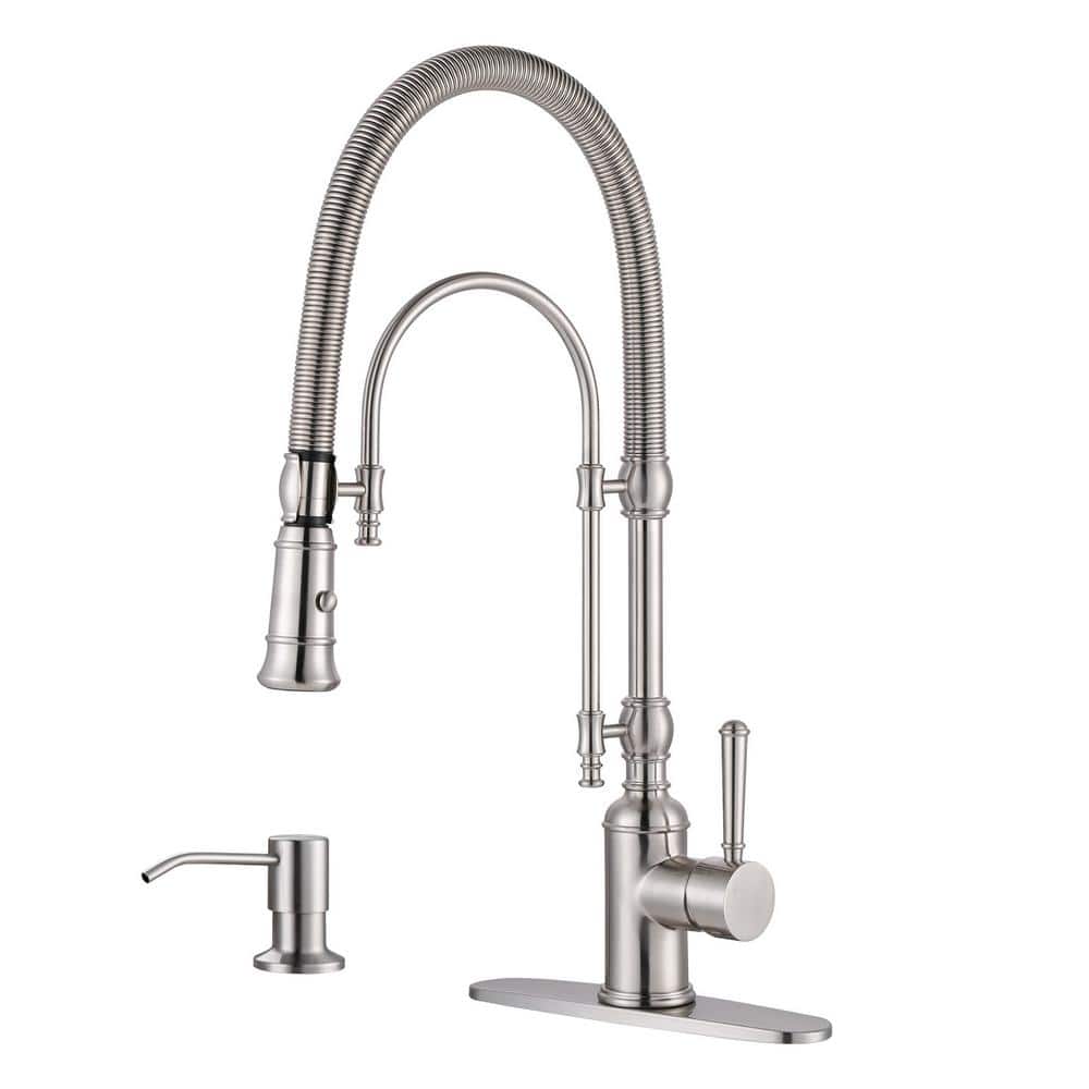 WOWOW Single Handle Convenient Pull Down Sprayer Kitchen Faucet in ...